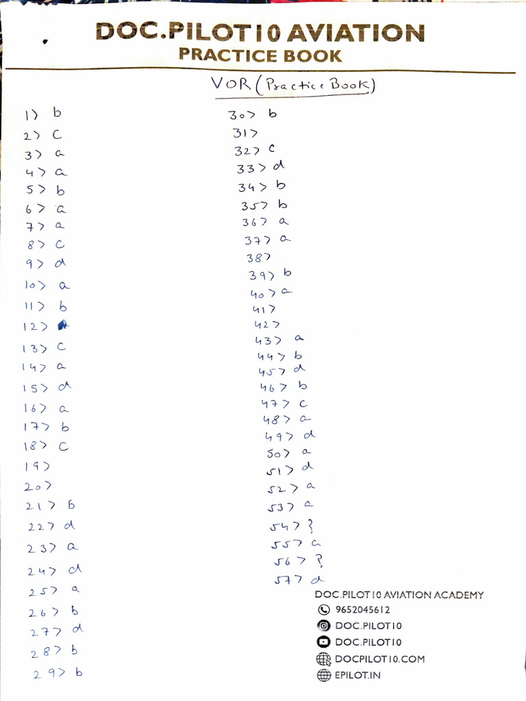 VOR Practice Questions | PDF