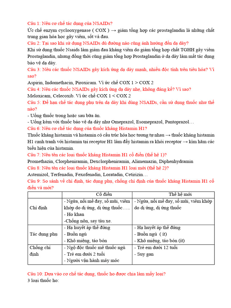 40 Câu Thi Van Dap Duoc Ly | PDF