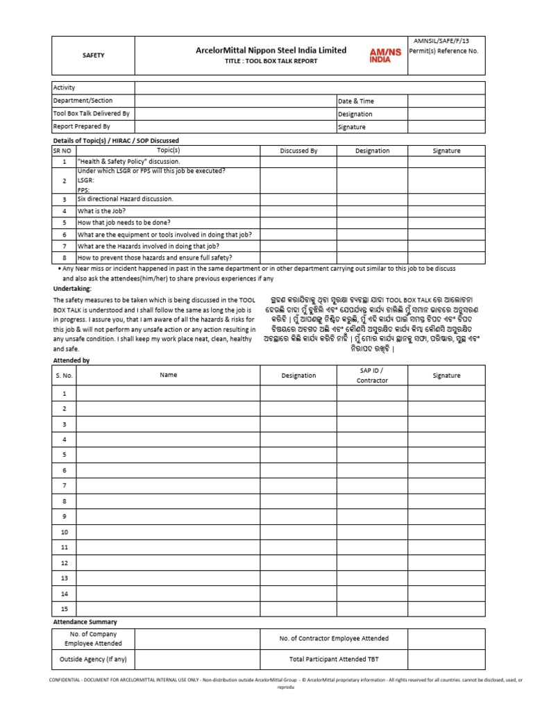 TBT Format | PDF | Safety | Occupational Safety And Health