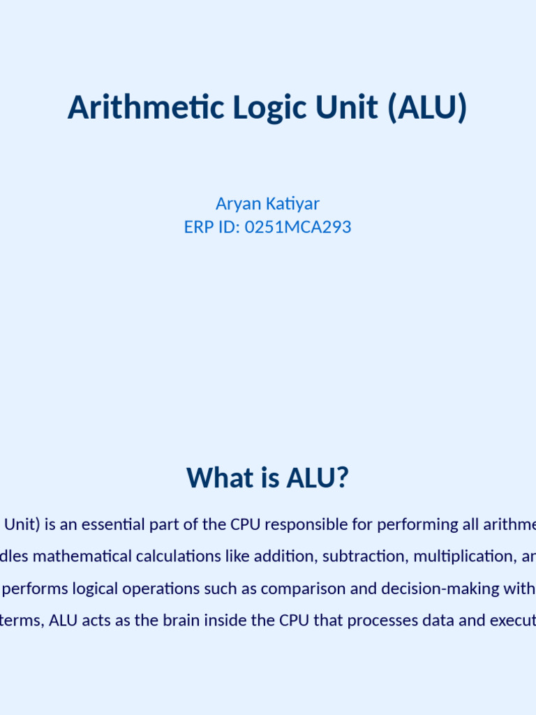 ALU Presentation Professional Detailed Aryan | PDF