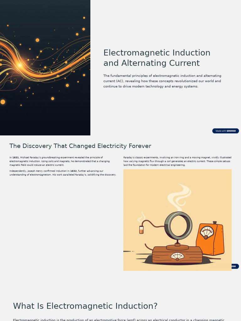 Electromagnetic Induction and Alternating Current | PDF ...