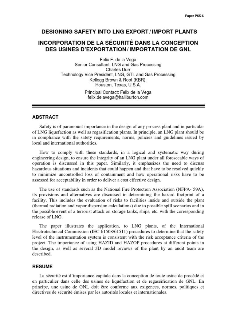 Safety For LNG Plants | Download Free PDF | Liquefied Natural Gas | Safety
