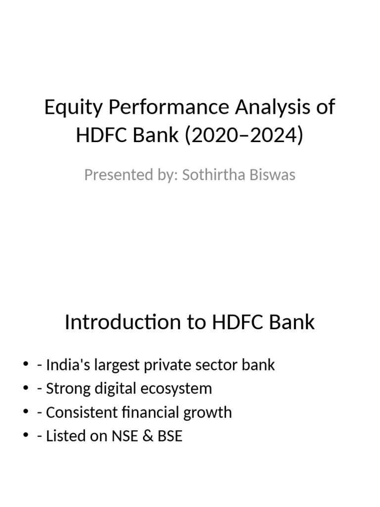 HDFC Bank Presentation | PDF