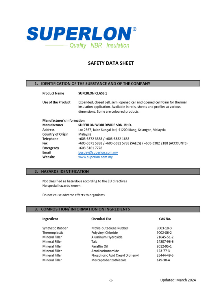 2024 SDS Tubing Class 1 | PDF | Carbon Dioxide | Toxicity