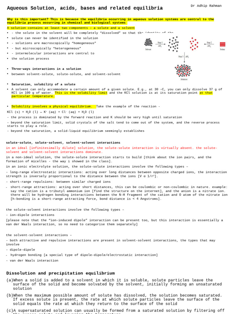Equilibrium+Part+II Aqueous+Solution Acids+and+Bases Solution+Equilibria | PDF | Acid ...