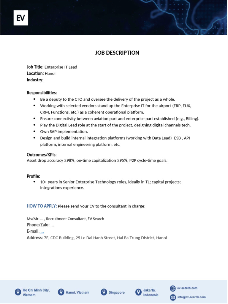 JD_Enterprise IT Lead | PDF