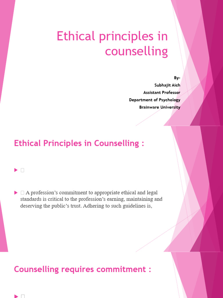 Ethical Principles in Counselling Guide | PDF | Profession ...