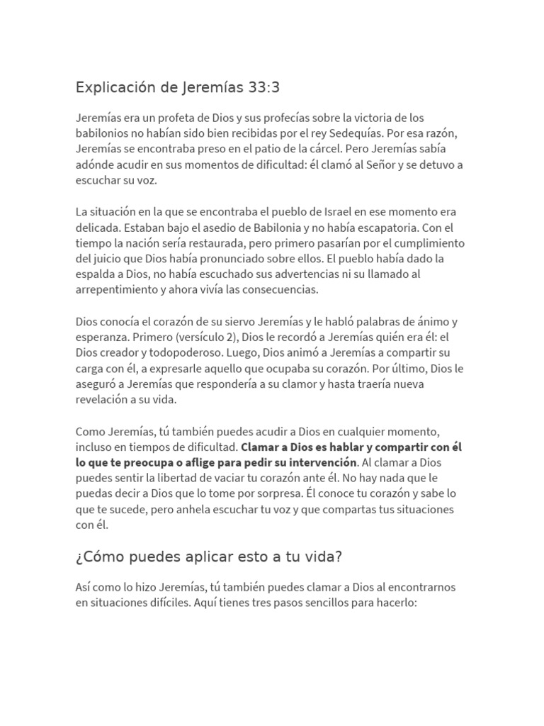 Jeremias 33 3 | PDF | Jeremías
