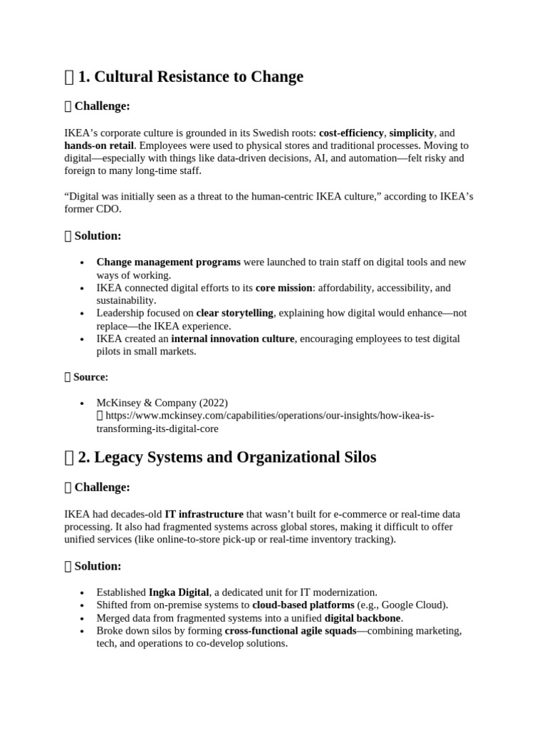 IKEA's Digital Transformation Challenges | PDF | Cloud Computing ...