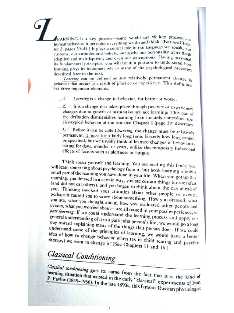 Classical Conditioning Morgan&King | PDF