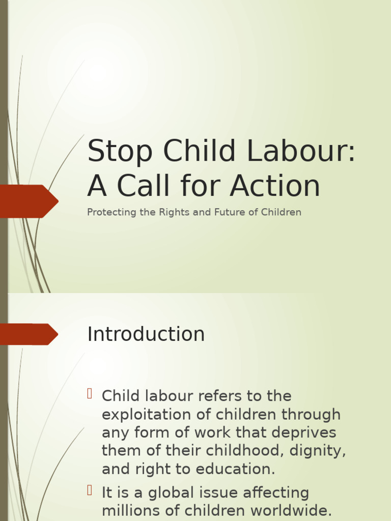 Stop Child Labour Presentation | PDF