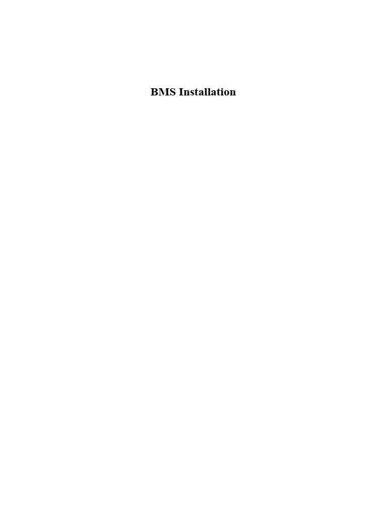 BMS Installation | PDF | Ip Address | Computer Network