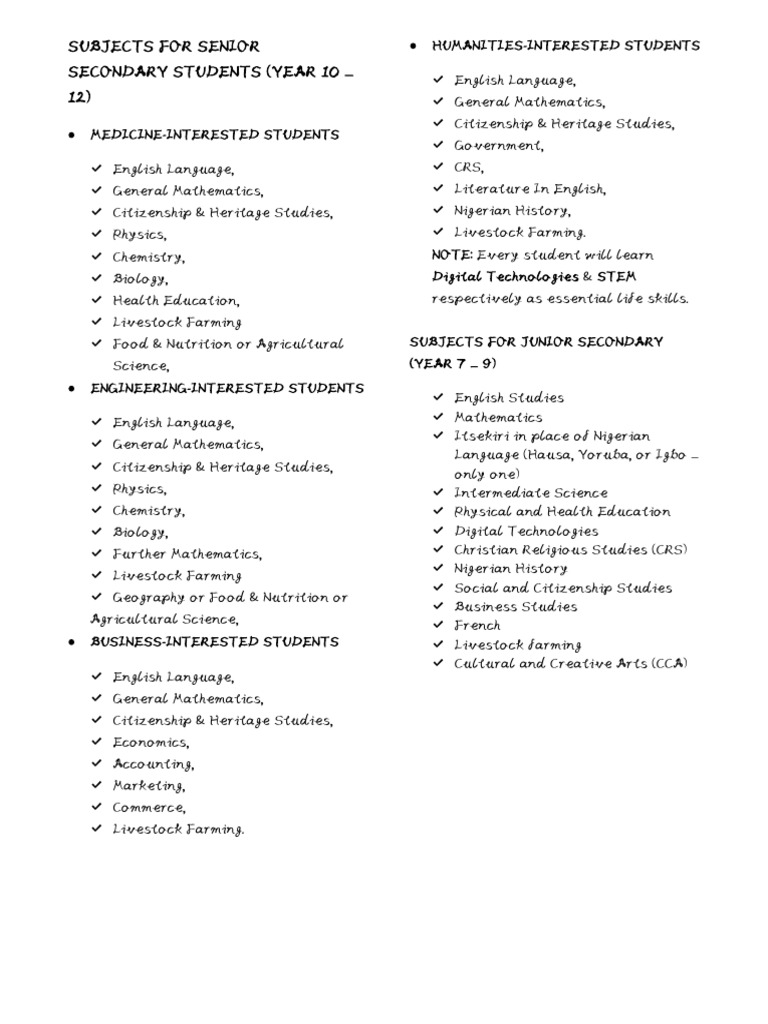 Update - Transition Into New Subjects Structure & Component | PDF