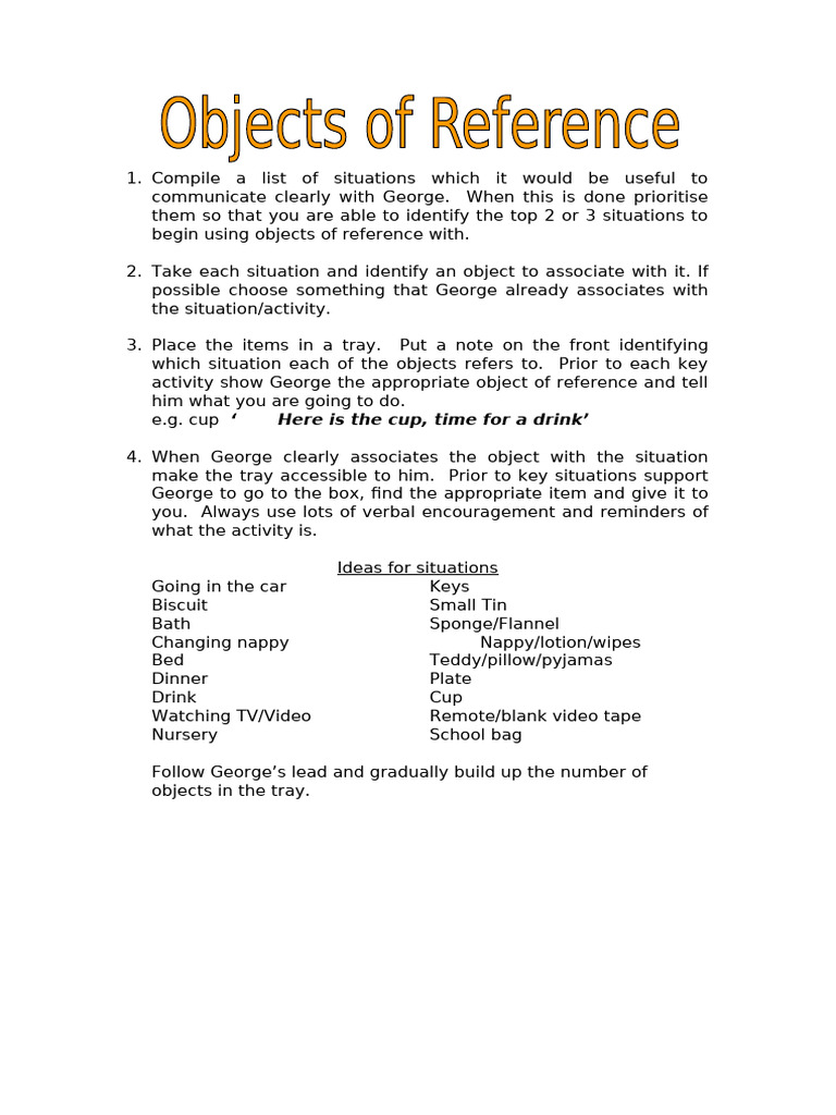 Objects of Reference | PDF