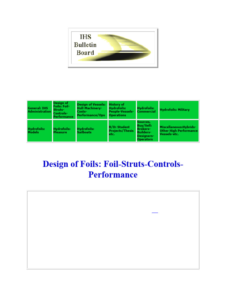 Design of Foils Foil Struts Controls Performance | PDF | Lift (Force ...