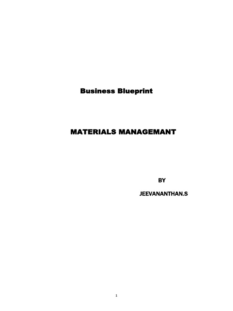 Business Blueprint for SAP Materials Management | PDF | Logistics ...