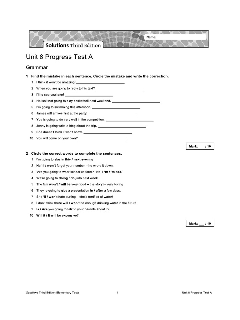 Unit 8 Test A | PDF