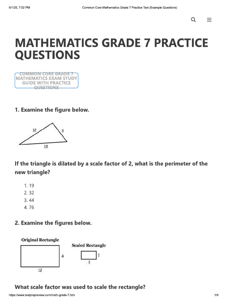 Ryan Math Test | PDF
