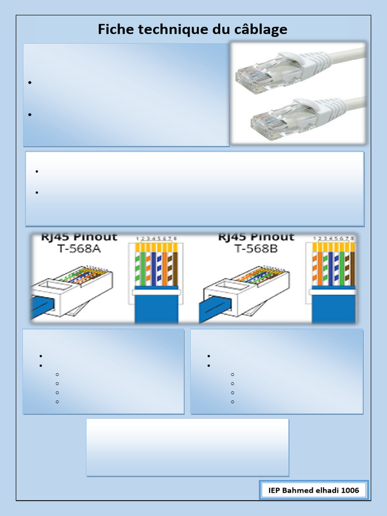 Câblage RJ45 : Normes T568A et T568B | PDF