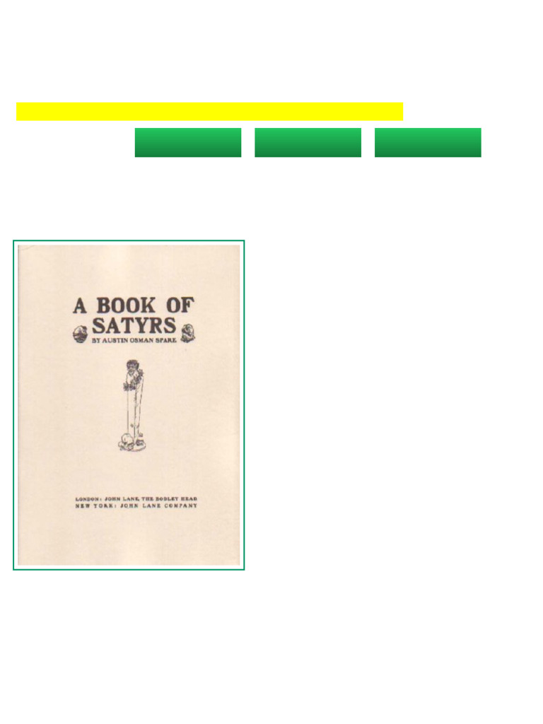 A Book of Satyrs Austin Osman Spare online reading | PDF