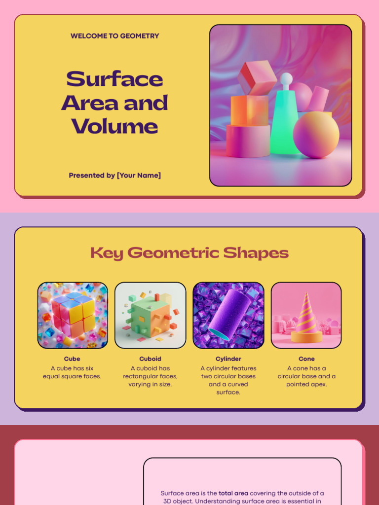 Surface Area and Volume Basics | PDF | Volume | Area