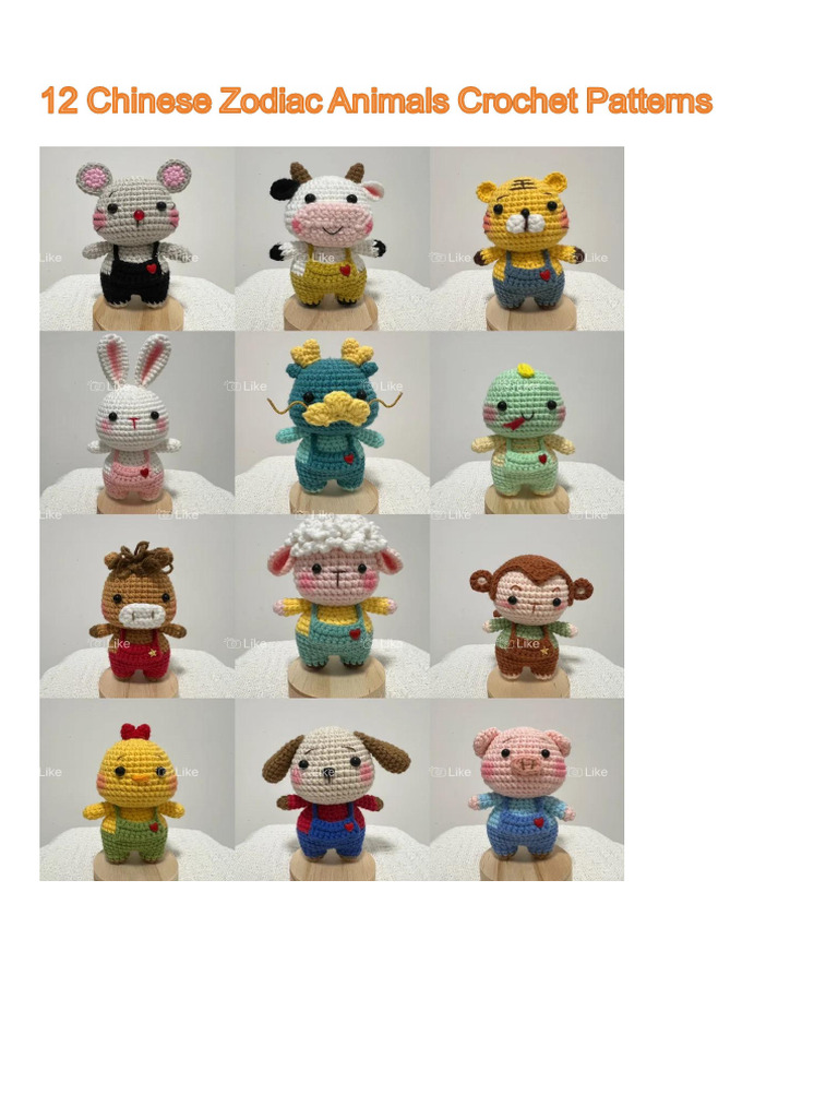 Chinese Zodiac Animals Crochet Patterns | PDF