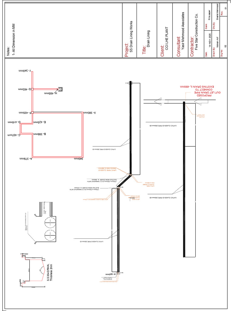 Shop Drawing Line 05 Revamping Works - Drainage | PDF