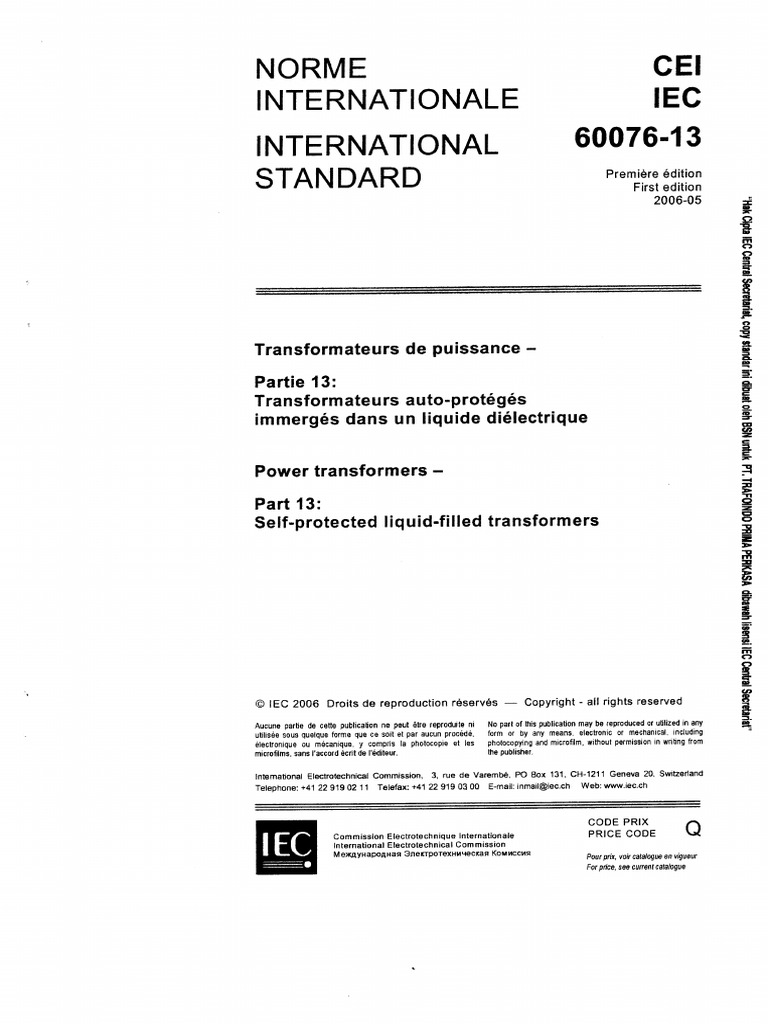 IEC - 60076-13 (Self Protected Trafo) | PDF
