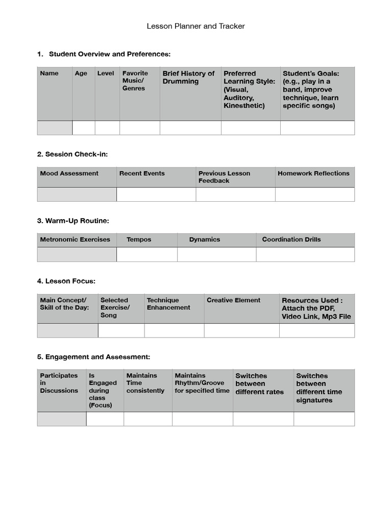 Lesson Planner and Tracker | PDF | Learning | Cognition