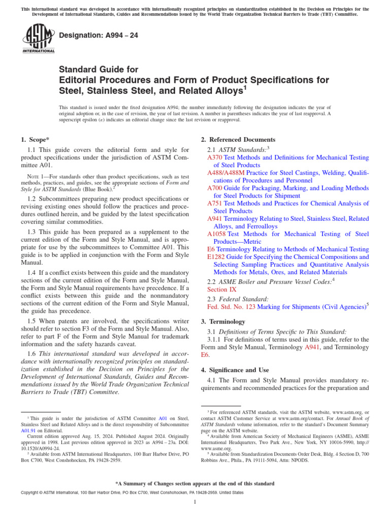 ASTM A994-24 | PDF | Heat Treating | Metals