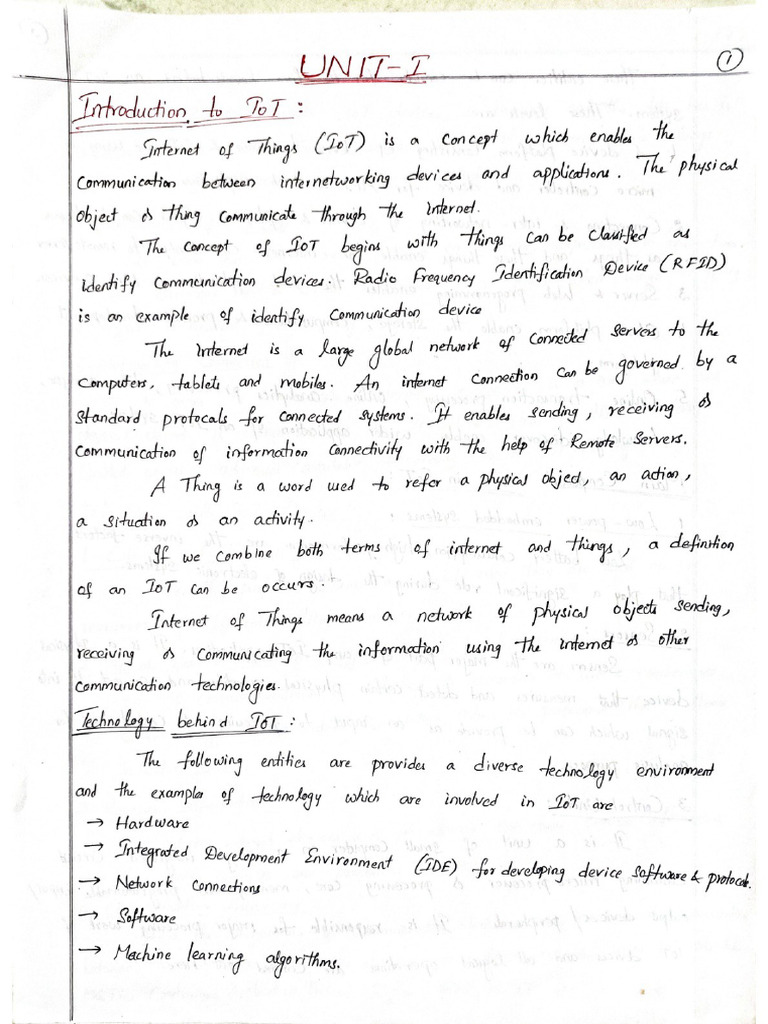 Unit 1 Iot | PDF