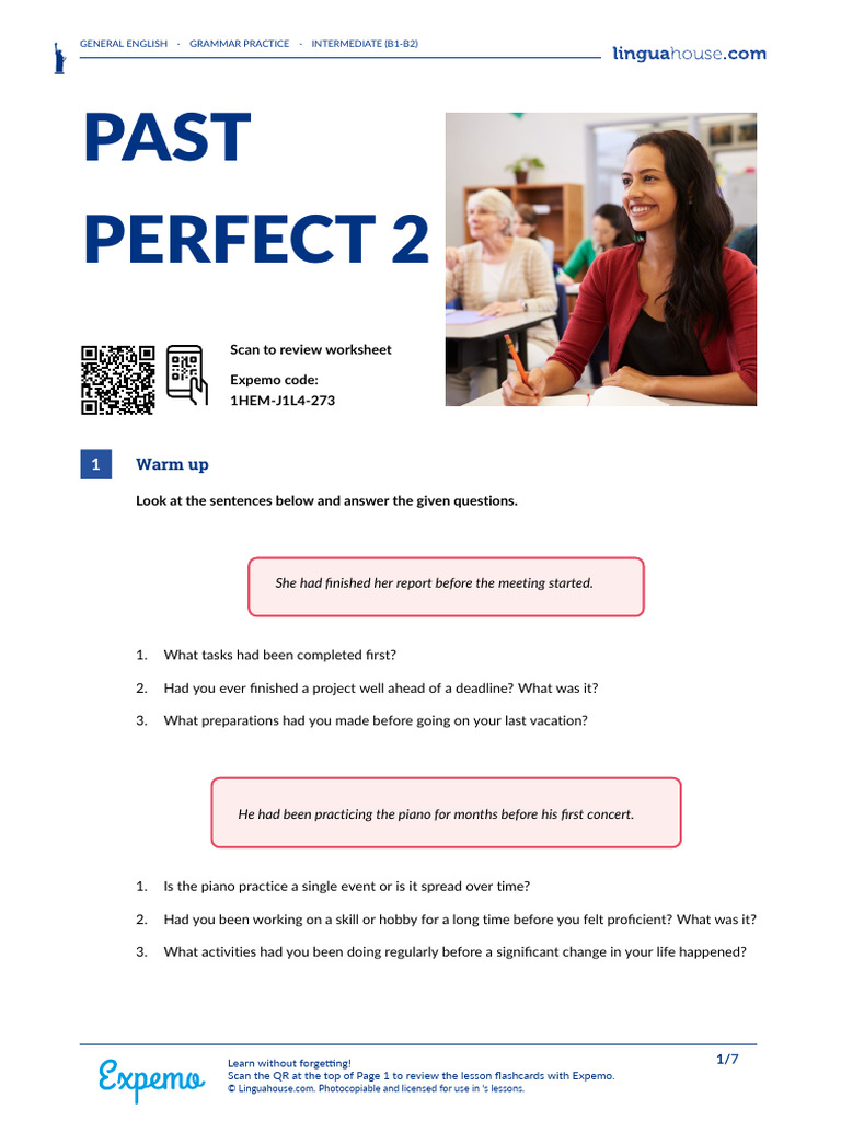 Past Perfect Grammar Practice B1-B2 | PDF