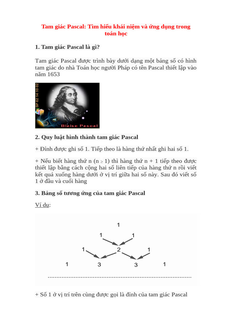 Tam Giác Pascal | PDF