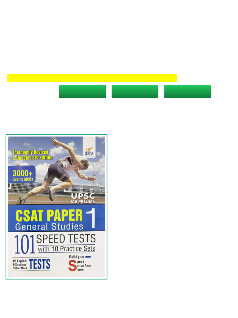 (Ebook) General Studies 101 Speed Tests with 10 Practice Sets - 3rd ...