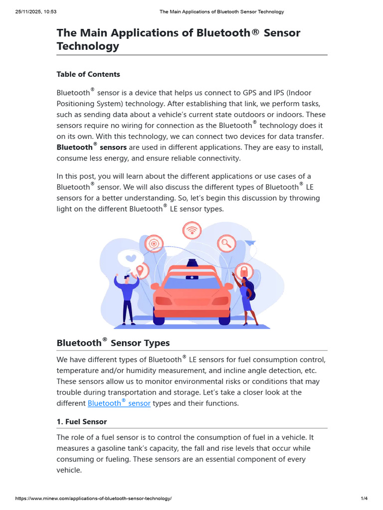 The Main Applications of Bluetooth Sensor Technology | PDF ...