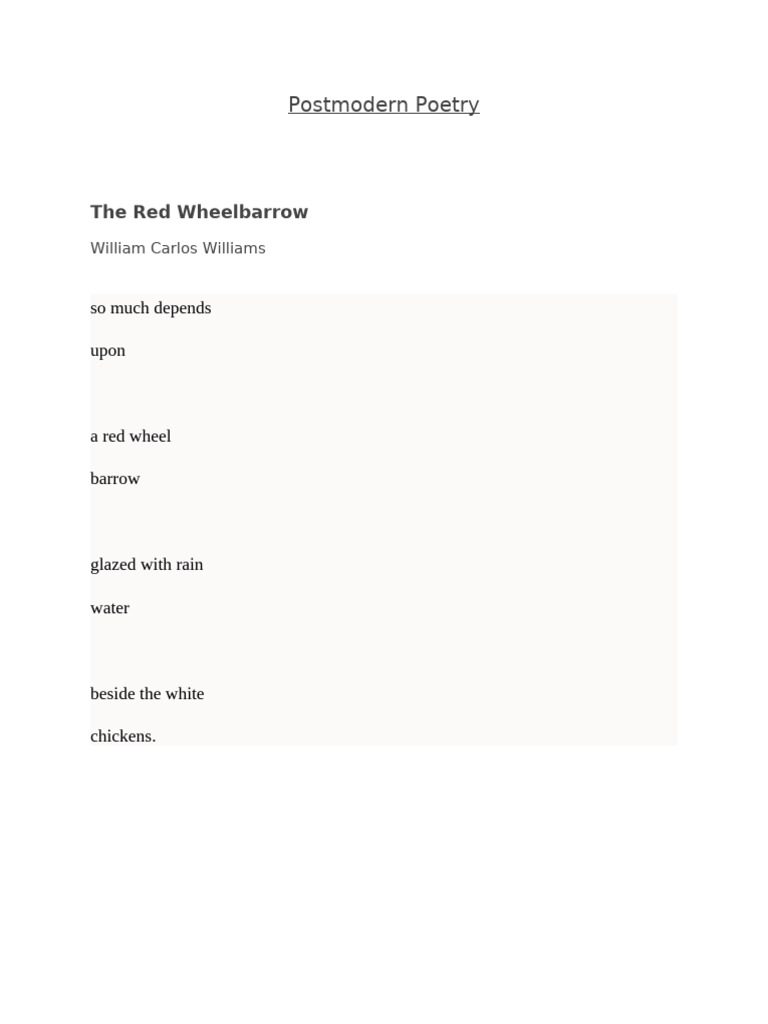 Postmodern Poems 5 | PDF