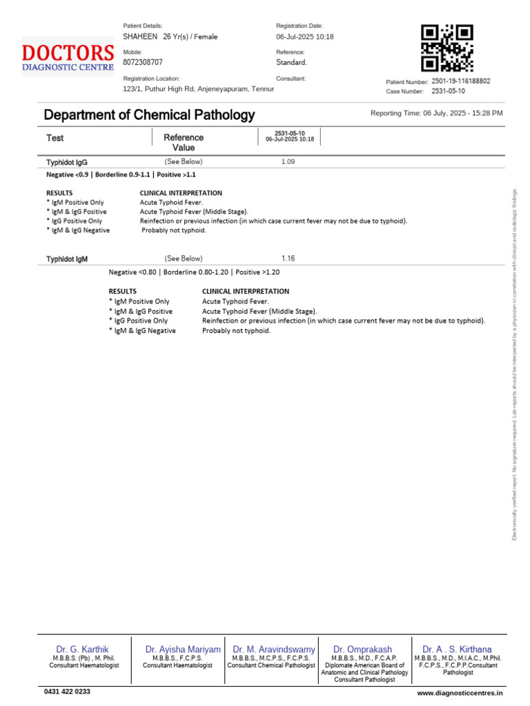 Typhidot Test Results and Interpretation | PDF | Pathology | Diseases ...