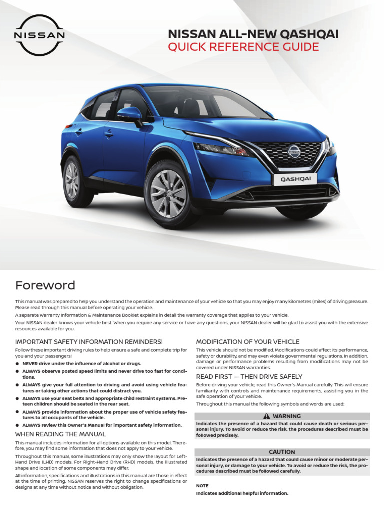 Qashqai QRG | PDF | Automatic Transmission | Anti Lock Braking System