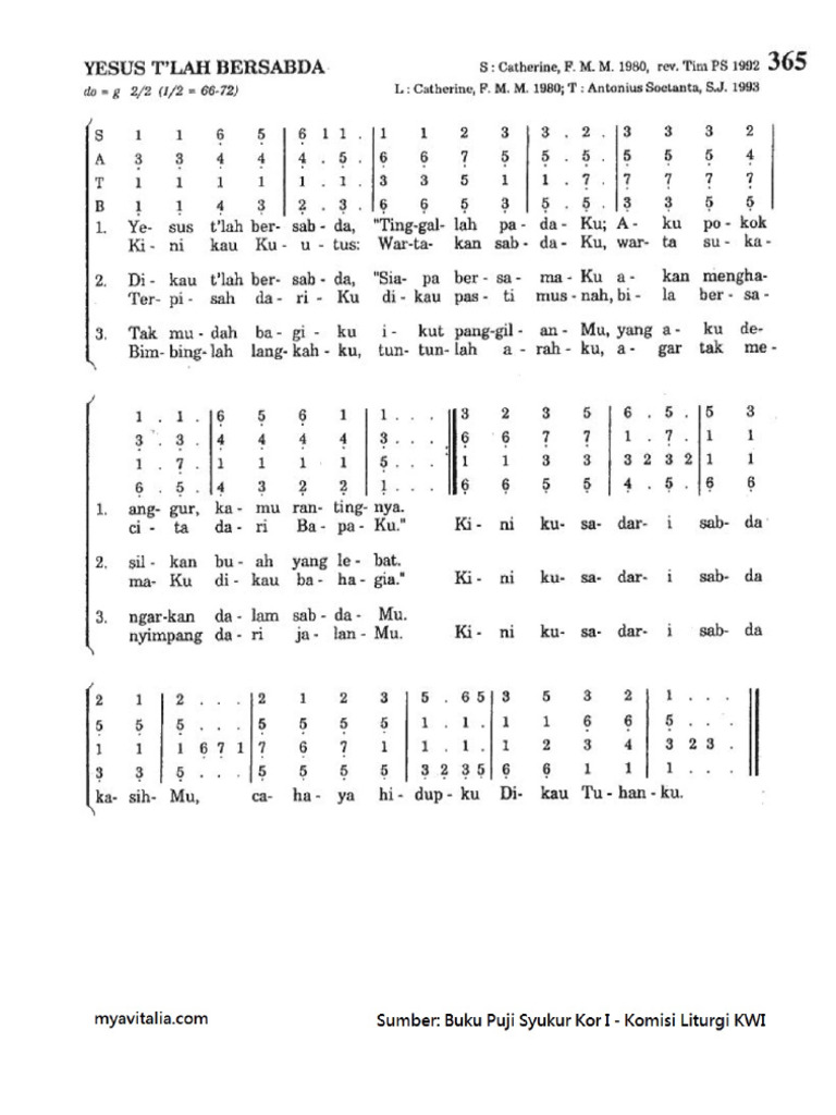 PS 365 - Yesus Tlah Bersabda | PDF