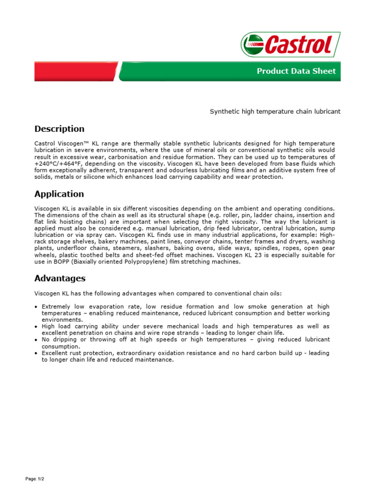 Viscogen KL | PDF | Lubricant | Viscosity