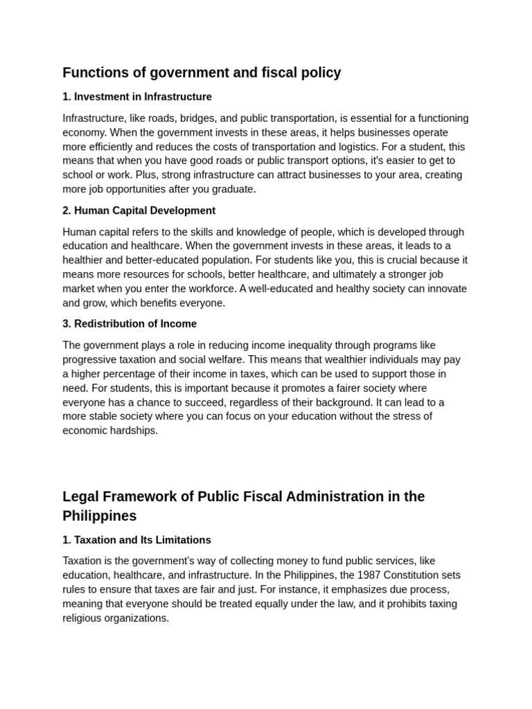 Government Functions and Fiscal Policy Explained | PDF | Taxes ...