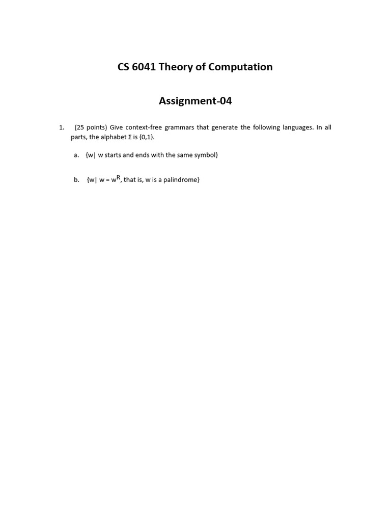 CS 6041 Theory of Computation | PDF