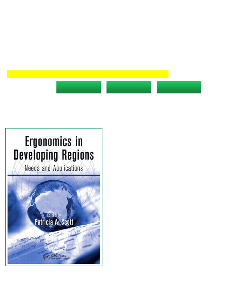 Ergonomics in Developing Regions Needs and Applications Ergonomics ...