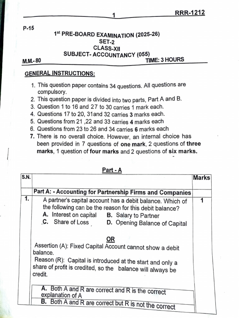 KV 2025-26 Preboard Paper | PDF