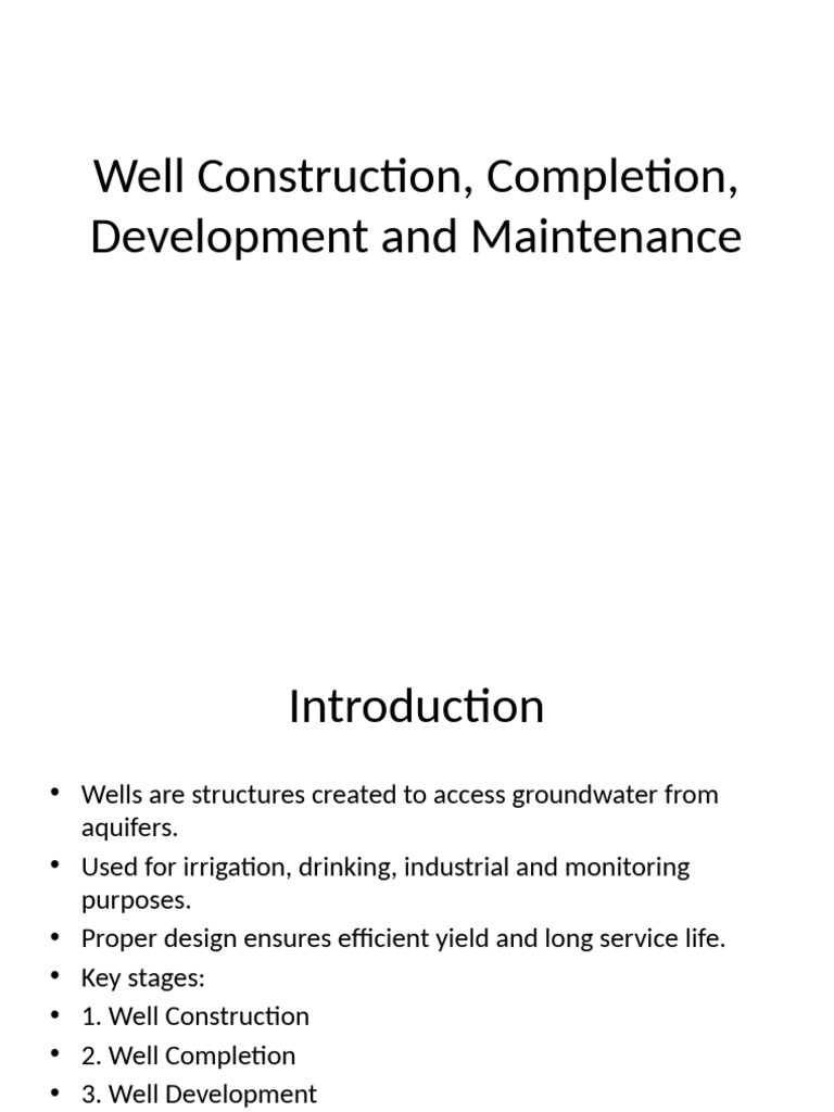 Well - Construction - Unit-5 Engineering Hydrology | PDF ...