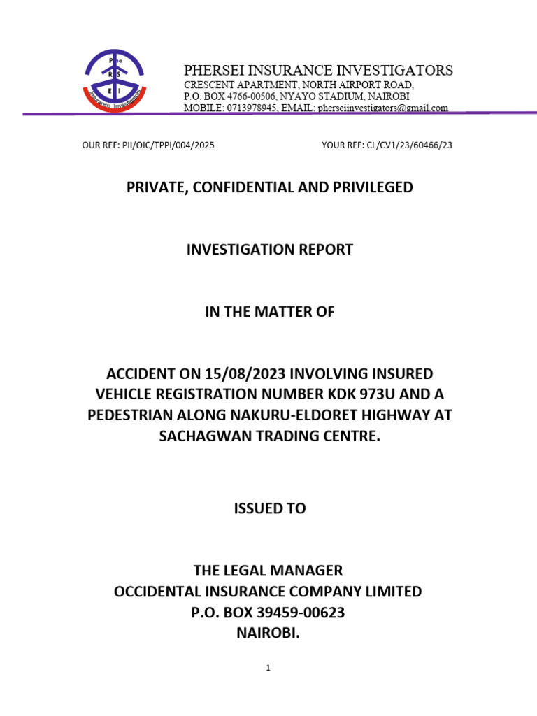 PII OIC TPPI 004 2025 Investigation Report | PDF | Traffic Collision ...