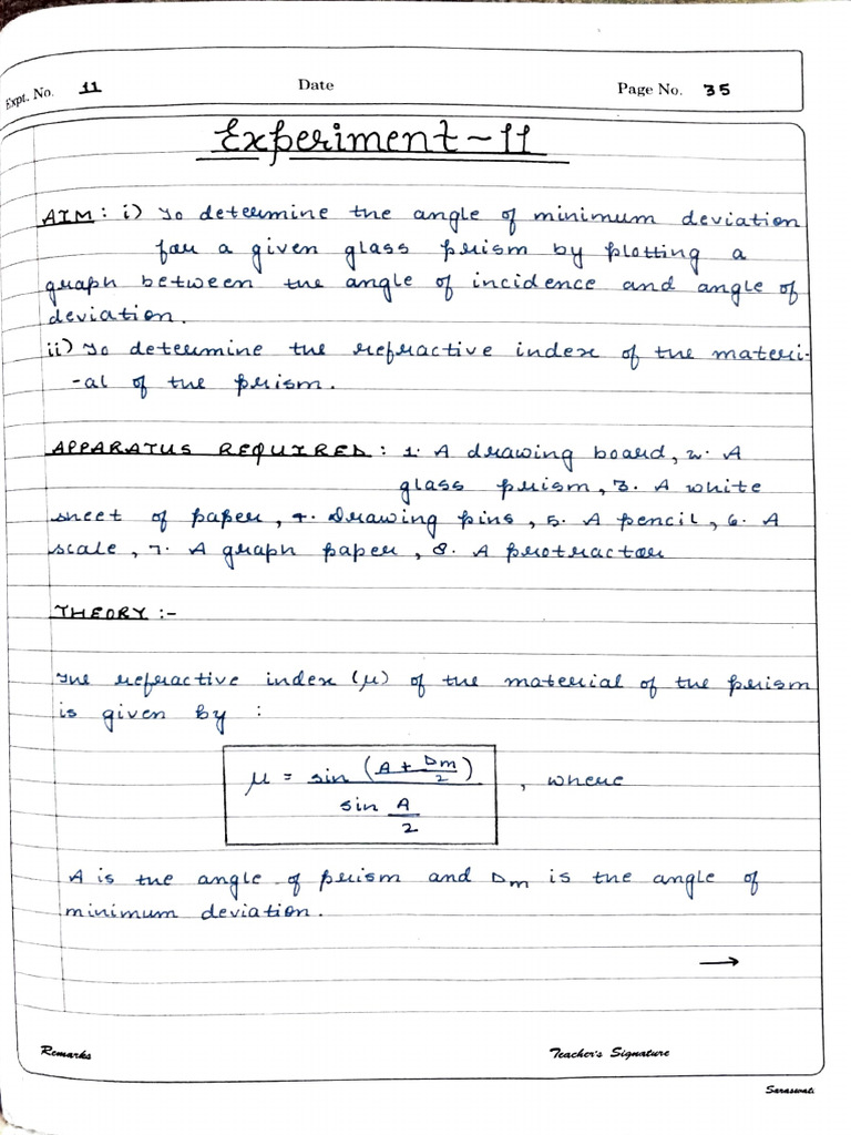 Physics Prism Experiment | PDF