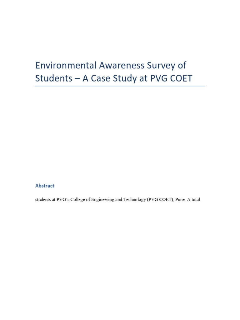 Student Environmental Awareness Survey | PDF | Sustainability | Pollution