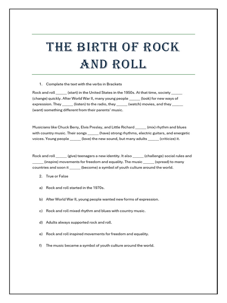 3C The Birth of Rock and Roll | PDF | Rock And Roll | Popular Music