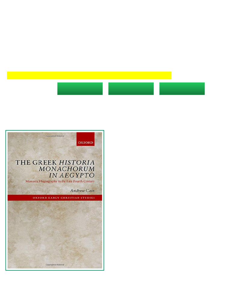 (Ebook) The Greek Historia Monachorum in Aegypto : monastic hagiography ...